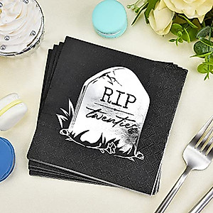 Crisky Funny 30th Birthday Napkins RIP Twenties for 30th Birthday Decorations 50 Count, 3-Ply, Cocktail Napkins Size