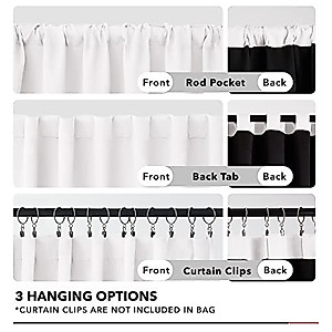 Deconovo White Curtains 84 Inches Long - Full Blackout Curtains for Bedroom, Soundproof White Curtains, Blackout Tab Top Window Curtains (52W x 84L Inch, Pure White, 2 Panels)