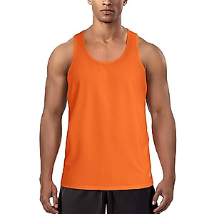 Zengjo Mens Running Tank Top(Orange,M)