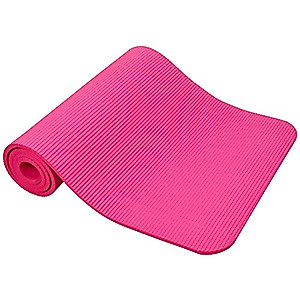 Signature Fitness All Purpose 1/2-Inch Extra Thick High Density Anti-Tear Exercise Yoga Mat and Knee Pad with Carrying Strap, Pink