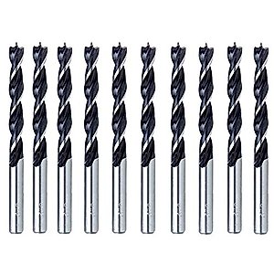 Brad Point Drill Bit Set 3/16 Inch 10Pcs Spur Point Stubby Woodworking Drill Bits