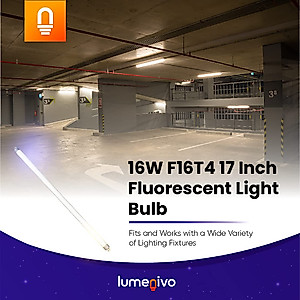 lumenivo 16W F16T4 17 Inch Fluorescent Light Bulb Replacement for Furnlite FC 952 T4 Easy to Install with A G5 Mini Bi-pin Base - 8,000 Hours - 3000K Warm White - 860 Lumens