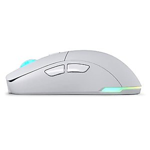 PWNAGE Ultra Custom Wireless Symm 1 Gen 2.0 - Ultra Lightweight Honeycomb Design Gaming Mouse 3370 Sensor - PTFE Skates - 6 Buttons - 74G (White, Solid Sides)