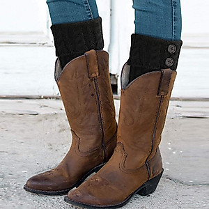 PHOGARY 4 Pairs Winter Warm Boot Cuffs for Women, Crochet Knitted Boot Socks for Gilrs Short Leg Warmers Boot Topper Socks Leg Cuffs Boot Warmers Gift