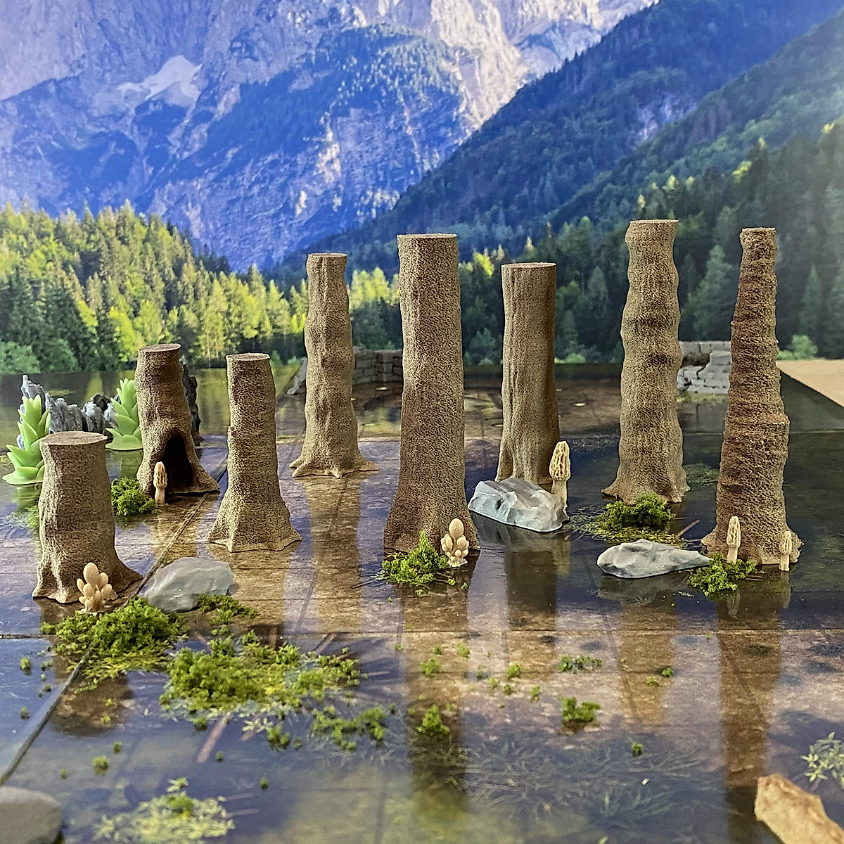 Extruded Gaming Rosewood Trees Set 2