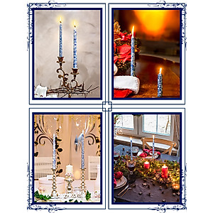 Conelist 12 Pack Chinoiserie Taper Candles Blue and White Taper Candle Blue Willow Decorative Taper Candles Bulk for Coworkers Home Decoration Wedding Women(10 Inch)