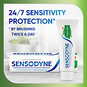Sensodyne Fresh Mint Sensitive Toothpaste, Cavity Prevention and Sensitive Teeth Treatment - 4 Ounces