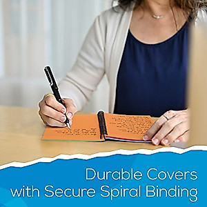 Spiral Notebook, 5x7 Inch Notebooks - Wirebound College Ruled Note Books, Bright Neon Colored Lined Paper, Perforated Notepad Memo Books - Durable Poly Cover, Journaling Notebook - 100 Sheets - 3 Pack