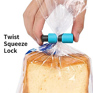 EYAKEG Bag Clips, 10 Pack, Squeeze and Lock Bread Bag Clips for Food Storage, Plastic Bag Closure Clips, Blue