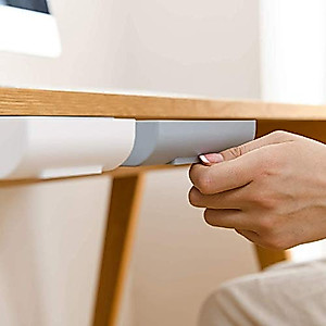 FOOF KOVIIOL Under Desk Drawer,Slide Out Small Attachment Standing Desk Hidden Self Adhesive Stick Drawer Desk Pencil Drawer Organizer And Storage For Desktop 2 Pack