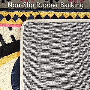 HAOCOO Evil Eye Area Rugs 2’x3’ Non-Slip Tribal Style Small Throw Rugs Super Soft Velvet Creative Accent Distressed Floor Carpet for Door Mat Entryway Bedroom Decor