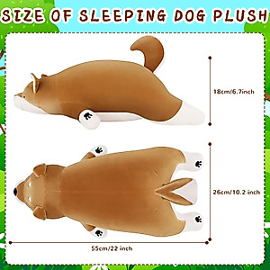 22'' Shiba Inu Plush Stuffed Animal, Big Corgi Plush Stuffed Animals Giant Shiba Plushie, Dog Plush Pillow Hugging Pillow Sleeping Cushion Soft Kawaii Plushies Birthday Gifts for Kids Girls Boys