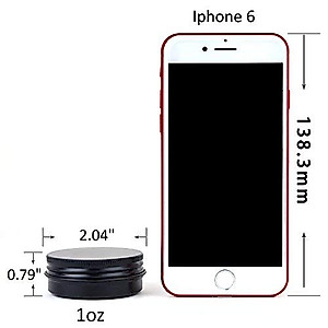 LIYAR 1oz. Metal Tin 30g Sample Lip Balm Tins Aluminum Tin Containers with Lids Screw Top Tins Cans Empty Storage Jars,Pack of 48(Black)