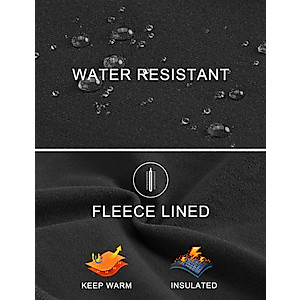 ZUTY Women's High Waisted Fleece Lined Joggers Water Resistant Sweatpants Hiking Running Winter Thermal Pants with Pockets Black S