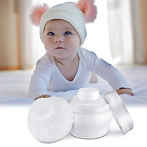 4 Pcs Body Powder Container After Bath Baby Fluffy Puff Kit Baby Body Care Cosmetic Bath Powder Container with a Large Handle Puff Box for Home Travel