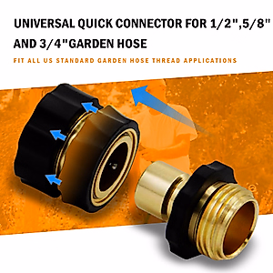 Garden Hose Quick Connector, 3/4 Inch Male and Female Garden Hose Fitting Quick Connector, 6 Set