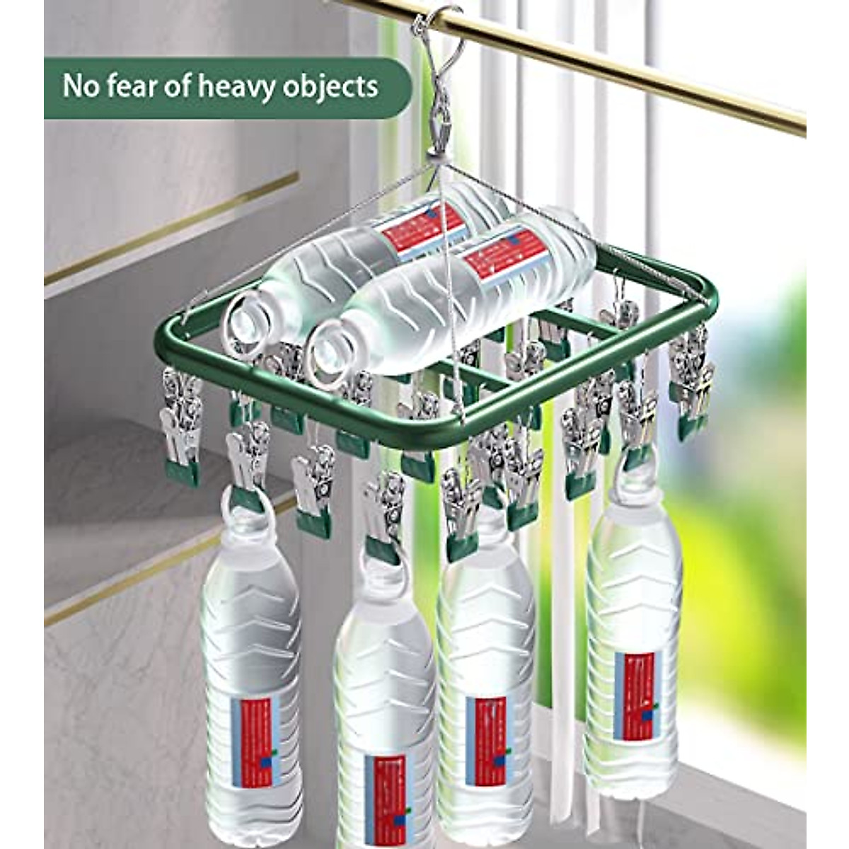 USNUANNU Sock Drying Rack with 26 Clips, Stainless Steel Sock Drying Rack for Indoor and Outdoor Socks, Bras, Underwear, Towels, Baby Clothes, Scarves, Diapers.Portable Laundry Drying Rack