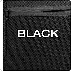 Globe-Weis Pendaflex 13-Pocket Fabric/Poly Expanding Zip File, A-Z, Monthly & Blank Adhesive Labels, Letter Size, Black Fabric Cover, Poly Dividers (84087BLK)