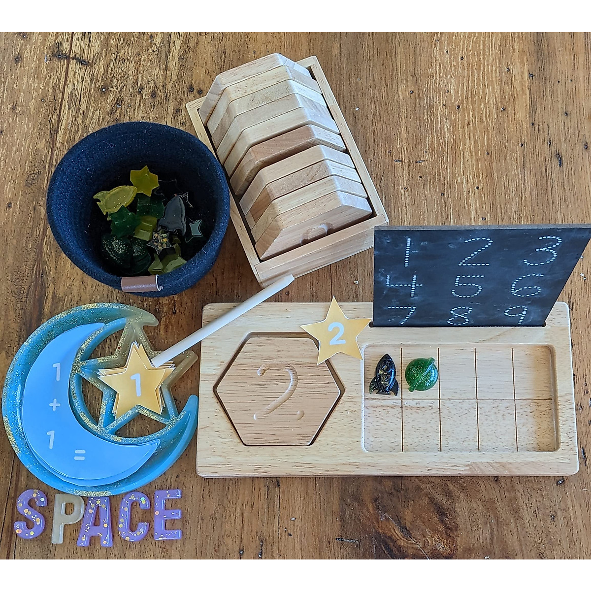 Ten Frame Board Set | Montessori Math | Ten Frame & Counter | Stylus & Number Flash Cards | Preschool Learning Educational Toys | Math Manipulatives and Math Games for Kids