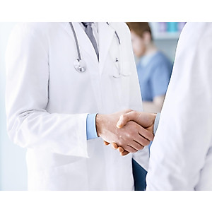 NY Threads Professional Lab Coat for Men Long Sleeve Poly Cotton Medical Coat 1 Pack, Large, White