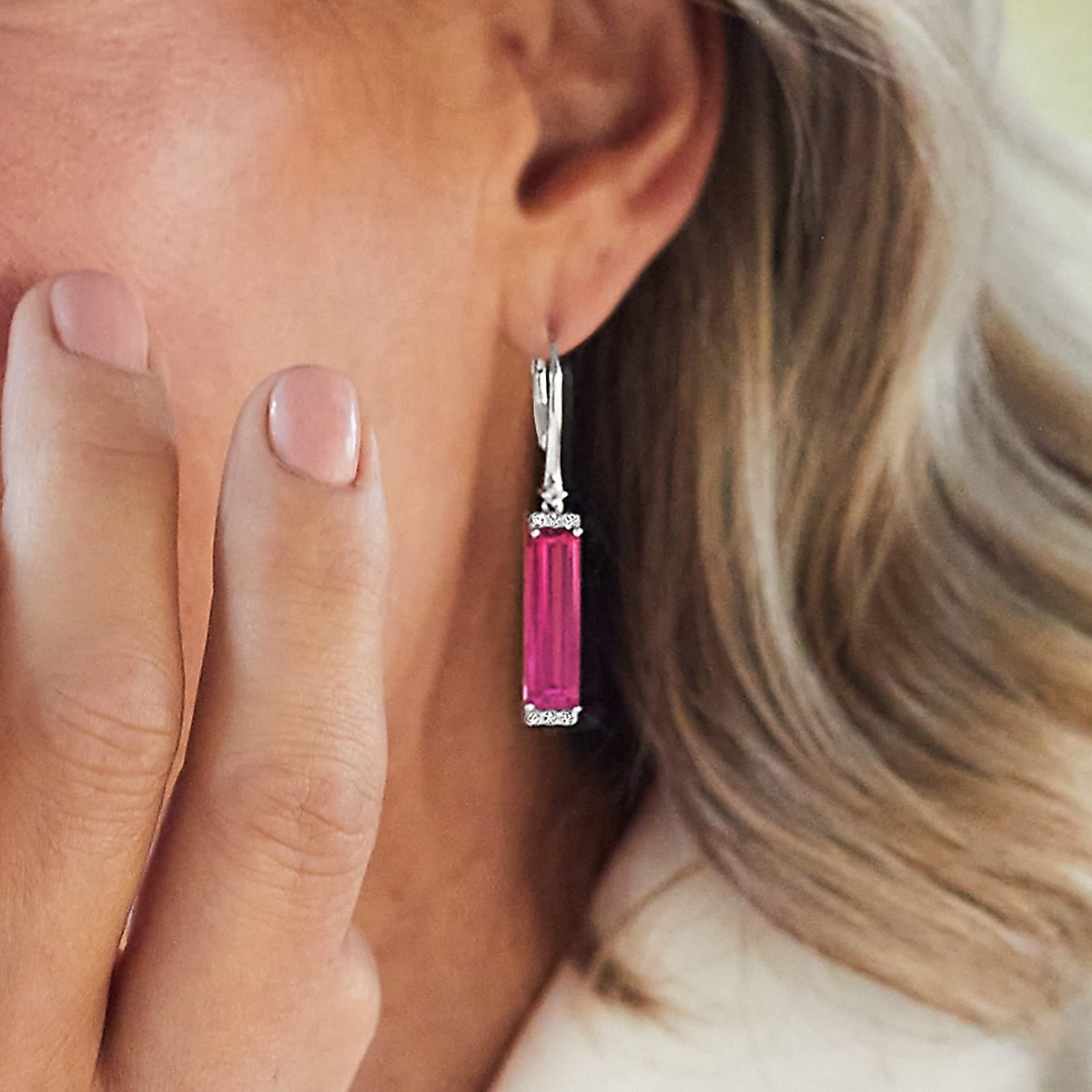 Ross-Simons 12.29 ct. t.w. Pink and White Topaz Drop Earrings in Sterling Silver