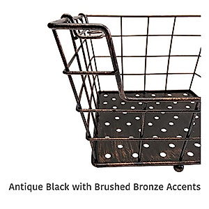 Gourmet Basics by Mikasa Ferme 4-Tier Metal Floor Standing Fruit/Home Storage Market Basket, Antique Black