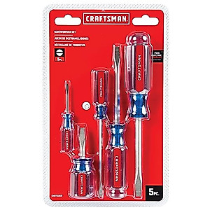 CRAFTSMAN Screwdriver Set, Slotted/Flat Head, 5Piece (CMHT65032)