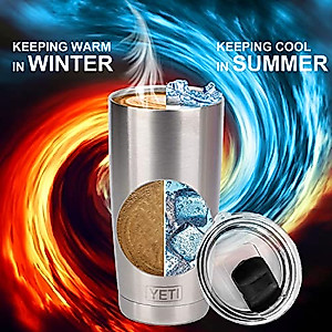 Compatible with YETI Rambler, Ozark Trail, Old Style Rtic, and More - Magnetic Slider Switch Spill Proof Tumbler Cover (Black 10/20oz 2Pcs)