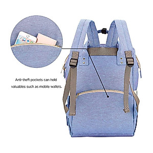 Arolly Multi-Function Waterproof Diaper Bag Travel Backpack Nappy Tote Bags for Baby Care, Large Capacity, Stylish and Durable (Blue)