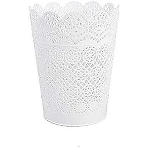 Krimo Plastic Slim Oval Trash Can, Wastebasket, Garbage Container Bin for Bathroom, Bedroom, Home Office(Purple)