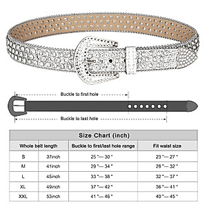UnFader Womens Men Rhinestone Western Belts Bling Cowgirl Designer Diamond Studded Belts for Jeans