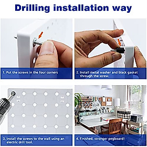 12 Pcs Pegboard, Peg Boards for Walls, Wall Mount Display Pegboard Panel Kits, Small Pegboard for Craft Room, Workshop, Office, Peg Boards for Walls - White Pegboards Panels