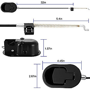 APACALI Recliner Pull Cable Replacement Set of 2, Universal Black Sofa Couch Recliner Release Cables with Metal Pull Handle fits Most Recliner Brands, Hook Exposed Cable Length (4.75")