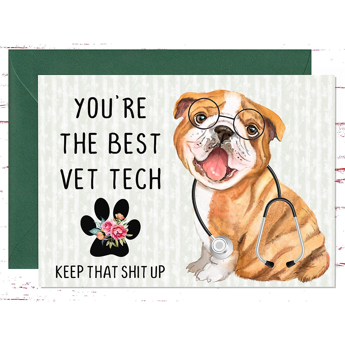 Audacious Cards Cute Thank You Card for Vet Tech - Veterinary Technician Week Greeting Card - Vet Tech Appreciation