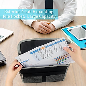 Jacng Accordion File Organizer Business Organizer Binder Accordion with Zipper Multi Pocket Folder for Office Supplies