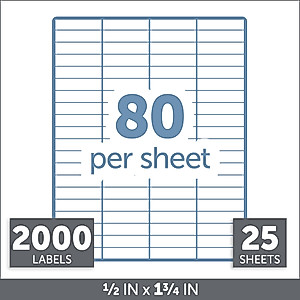 Office Depot White Inkjet/Laser Return Address Labels, 1/2in. x 1 3/4in., Pack Of 2,000, 505-O004-0001