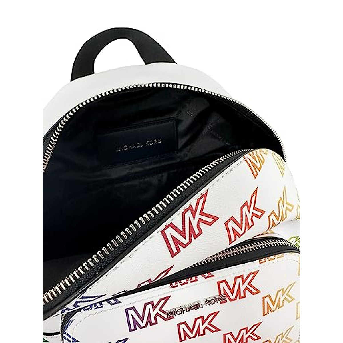 Michael Kors Adult's Unisex Cooper Commuter Medium Sling Bag Single Strap Backpack MK Rainbow Optic White