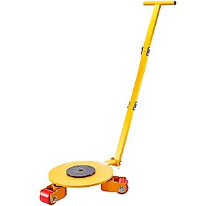 VEVOR Machinery Mover 8800LBS Machine Moving Skates 4T Machinery Skate Roller w/Push Rod and 3 Rollers, Industrial Machinery Dolly 360-degree Rotation, Machinery Mover Dolly for Material Handling