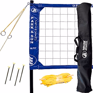 Park & Sun Sports Spectrum 2000: Portable Professional Outdoor Volleyball Net System, Blue