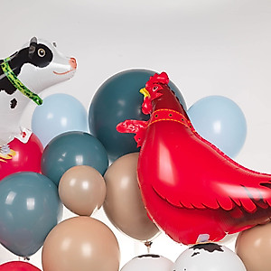 Cow Balloon Garland Arch Kit Western Cowboy blue red Farm animal print Balloons Farm theme birthday for Boy party my first rodeo party decorations