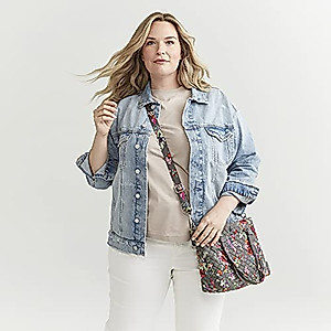 Vera Bradley Women's Cotton Multi-Strap Shoulder Satchel Purse, Citrus Paisley - Recycled Cotton, One Size