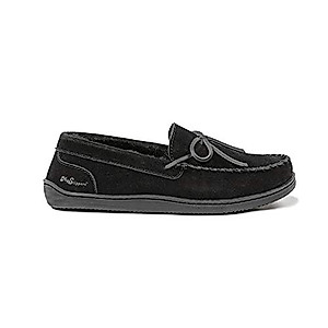 MySlipper Men's Size 11 Black Moccasin Slippers By:MyPillow