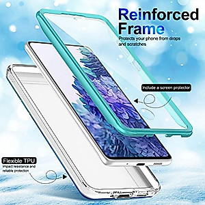 SEXYMOM for Samsung Galaxy S20 FE Case with Screen Protector,Durable Cover with Fashion Designs for Women Girls,Slim Fit Protective Phone Case for Galaxy S20 FE Royal Blue Gold Marble