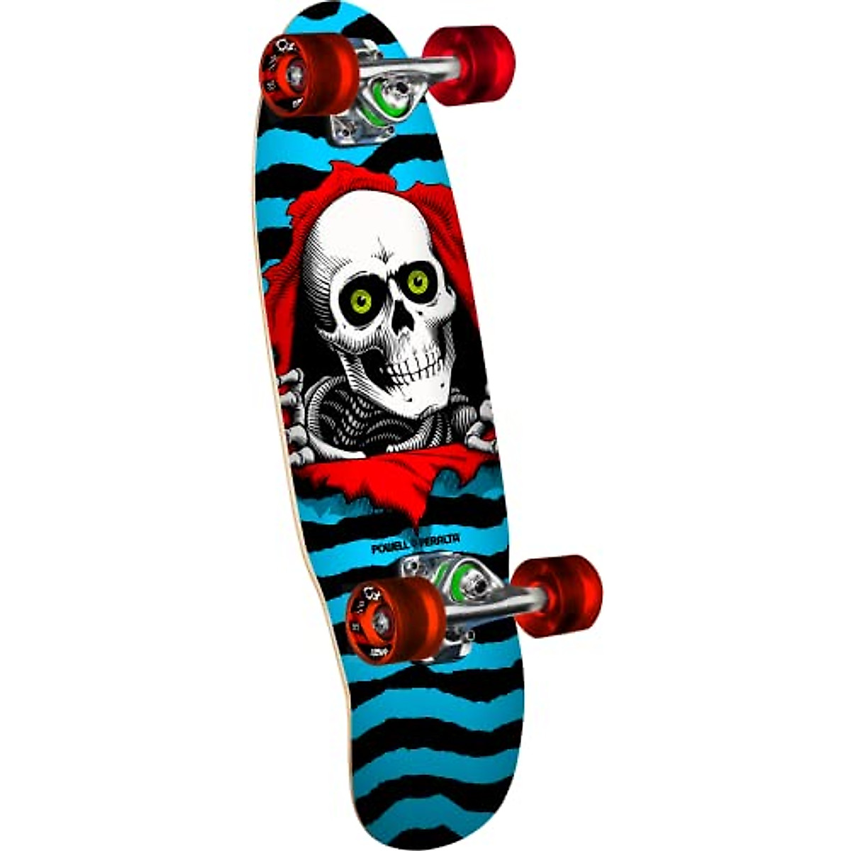 Powell Peralta Micro Mini Ripper Skateboard Cruiser Complete Skateboard - Blue 7.5" x 24"