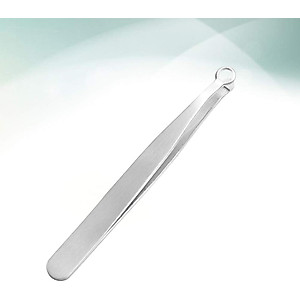 EXCEART Precision Nose Hair Tweezer Stainless Steel Round Head Grooming Scissor Eyebrow Clippers Trimmer for Safely Trim Nose and Ears (Silver)