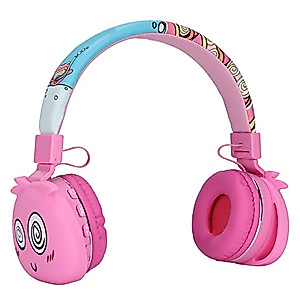 Kids Bluetooth Headphones,Over-Ear Foldable Noise Cancelling Headset,Cute Cartoon Wired/Wireless Headphones,Built in Microphone,Stereo Sound,Up to 4-6 Hours Play,for Children, Adolescents,Adults