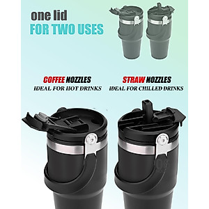 AICMEI 30 oz Tumbler with Handle, Insulated Tumbler with 2-in-1 Lid and Straw, Stainless Steel Vacuum Insulated Iced Coffee Tumbler Cup Water Bottle for Water, Iced Tea or Coffee, Smoothie (30OZ)