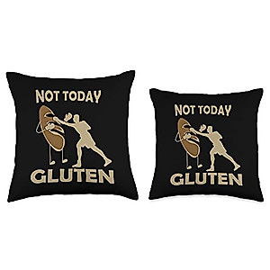 Gluten Intolerance Gifts Free Funny Not Today Gluten Throw Pillow, 16x16, Multicolor
