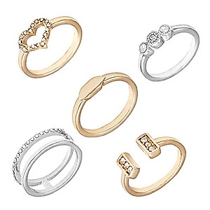 GUESS 5 PC Dainty Stack Rings