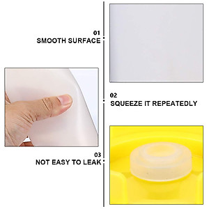 DOITOOL 2Pcs Squeeze Sauce Plastic Bottle 20oz Catchup Storage Bottle Ketchup Mustard Mayonnaise Squeeze Bottle Container Tomato Catchup Dispenser Yellow